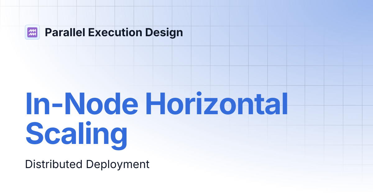 In-Node Horizontal Scaling | Parallel Execution Design